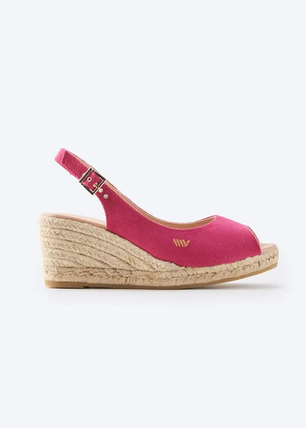VISCATA Gavina Espadrille Sandal Wedges - Fuchsia
