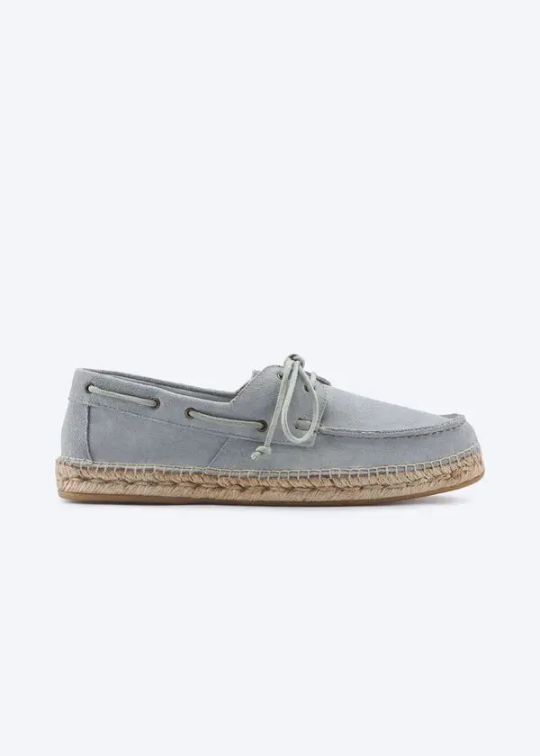 VISCATA Levant Suede Espadrille Boat Shoes - Ash Grey
