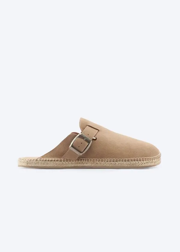 VISCATA Raco Suede Espadrille Clogs - Camel