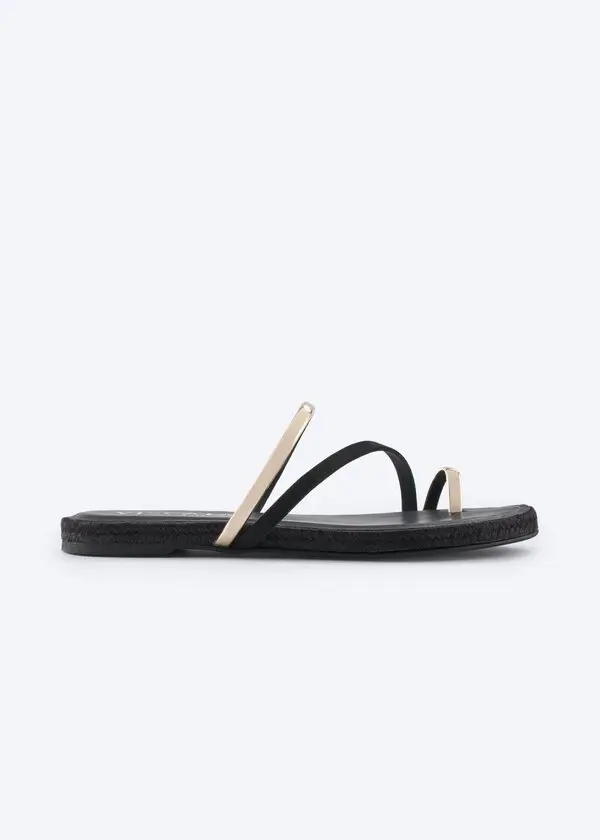 VISCATA Miramar Suede Espadrille Sandal - Black