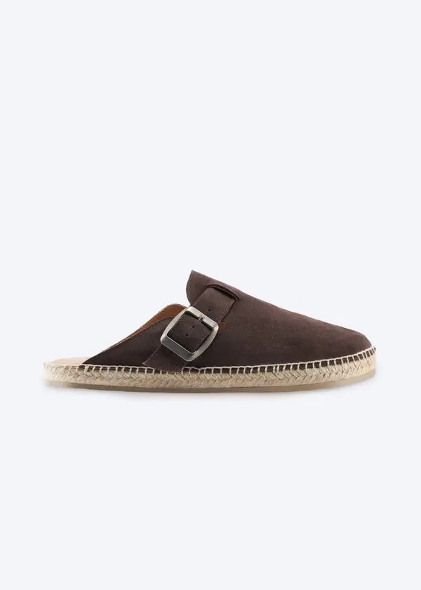 VISCATA Suede Espadrille Clogs - Mocha