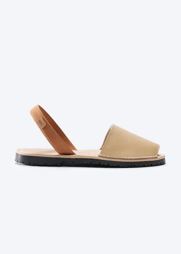 VISCATA Menorquina Leather Avarca Sandal - Beige