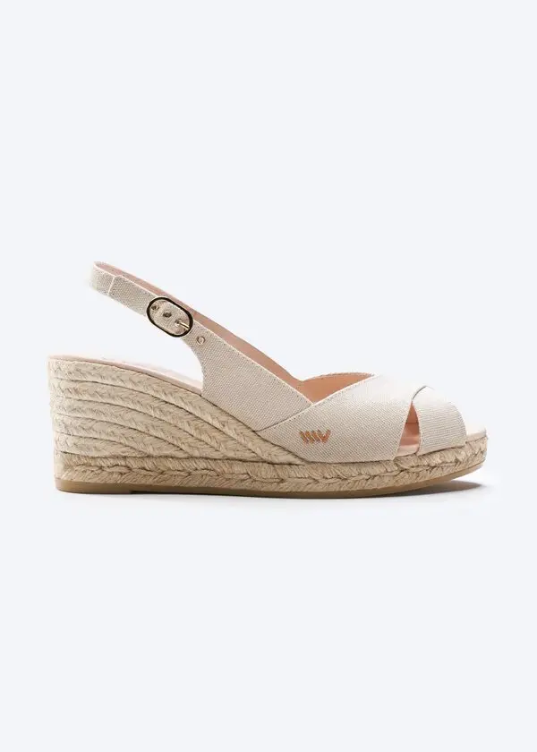 VISCATA Llansa Espadrille Wedge Sandals - Beige