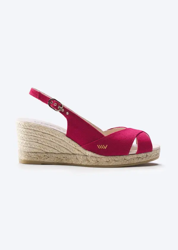 VISCATA Llansa Espadrille Wedge Sandals - Cherry