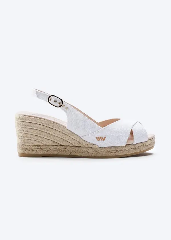 VISCATA Llansa Espadrille Wedge Sandals - White