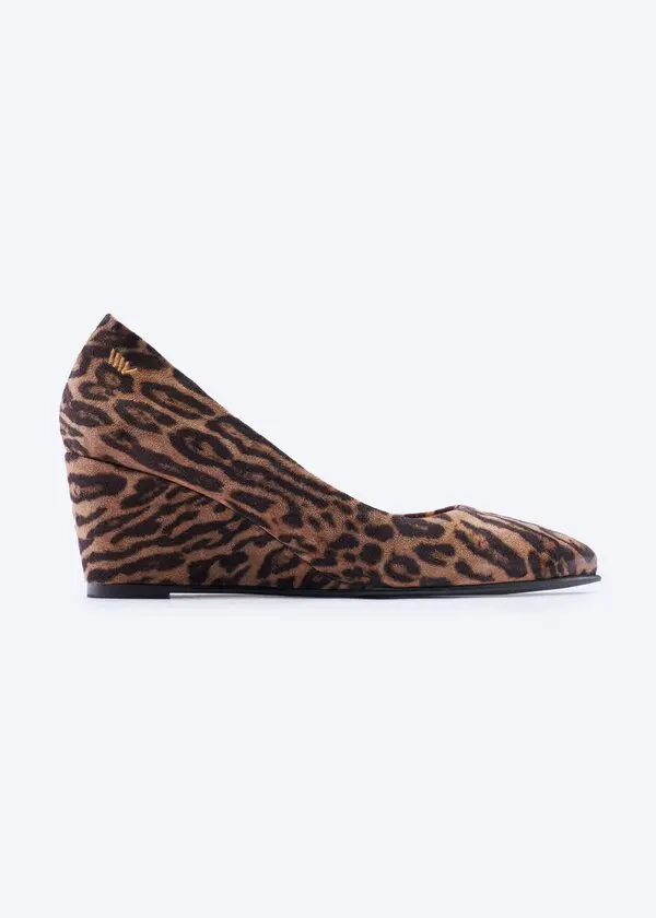 VISCATA Verona Suede Wedges - Animal Print