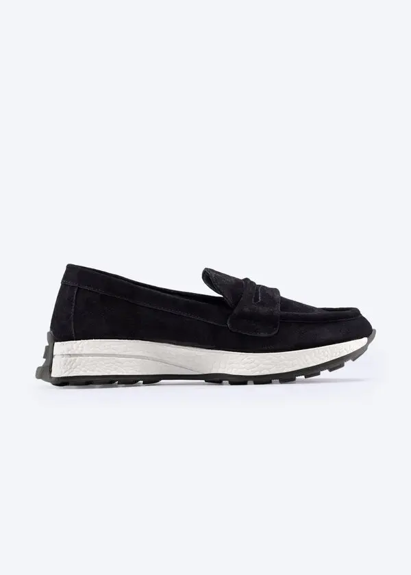 VISCATA Suede Loafers - Black