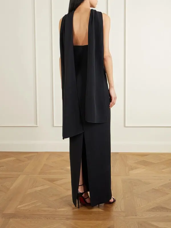 Solace London Rona Twisted Halterneck Gown - Black