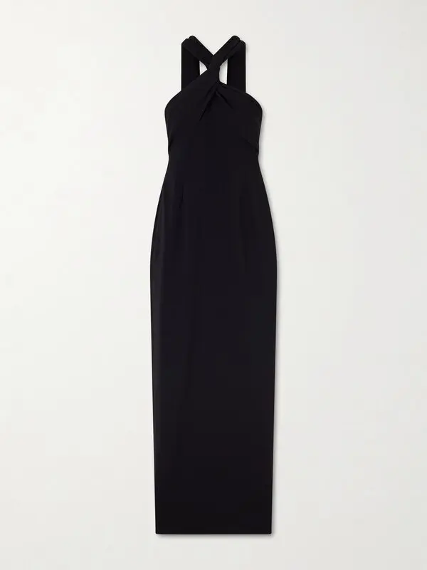 Solace London Rona Twisted Halterneck Gown - Black