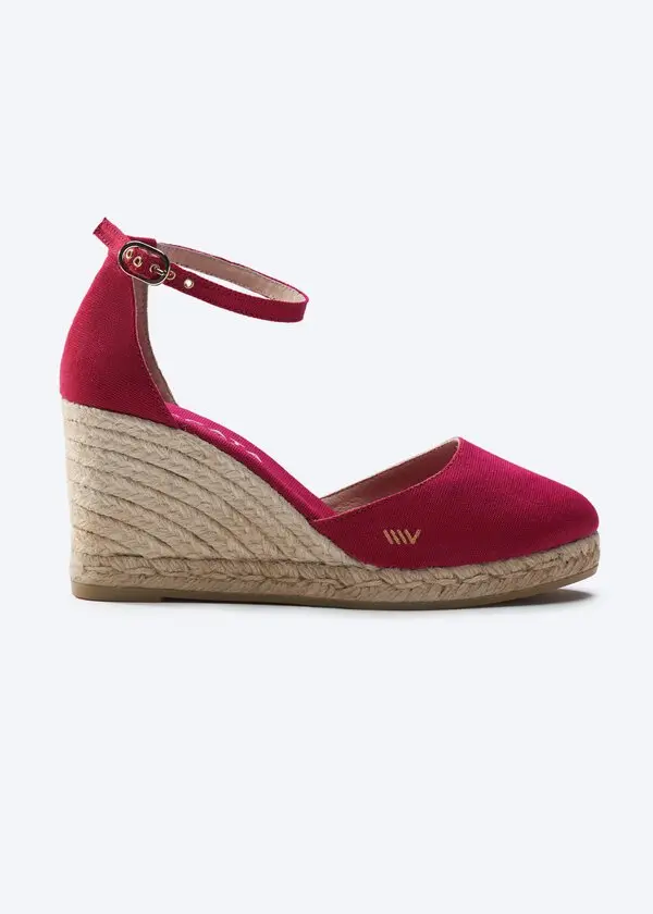 VISCATA Estartit Espadrille Wedges - Cherry