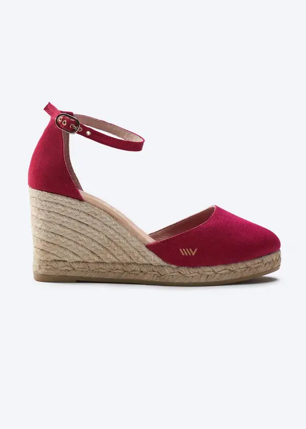VISCATA Estartit Espadrille Wedges - Cherry