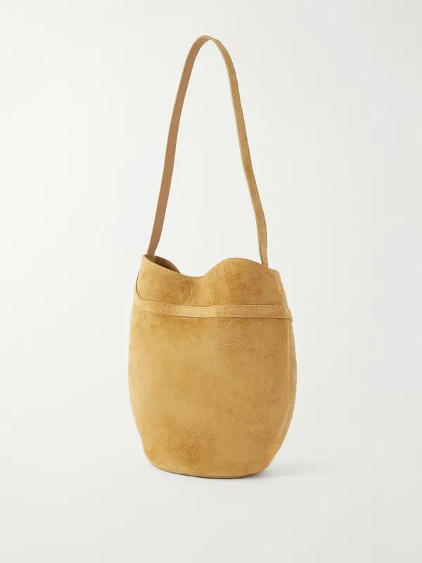 LIFFNER Belted Suede Bucket Bag - Neutrals