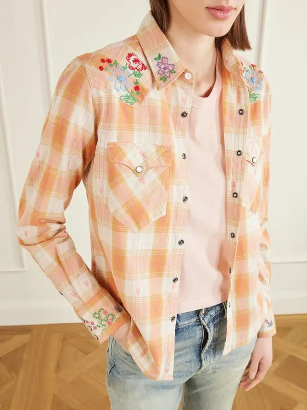 Ralph Lauren Buffalo Embroidered Checked Cotton Shirt