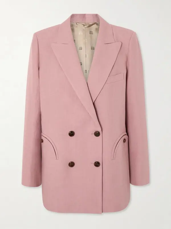 BLAZÉ MILANO Midday Sun Double-breasted Linen Blazer