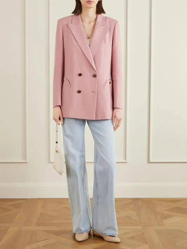 BLAZÉ MILANO Midday Sun Double-breasted Linen Blazer