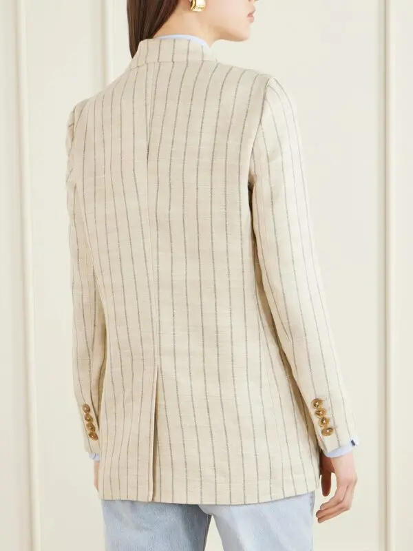 BLAZÉ MILANO Serene Everyday Striped Canvas Blazer - Neutrals