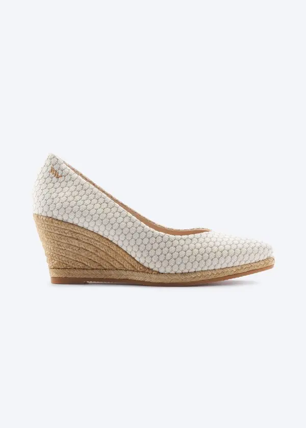 VISCATA Espadrille Wedge - White Mesh