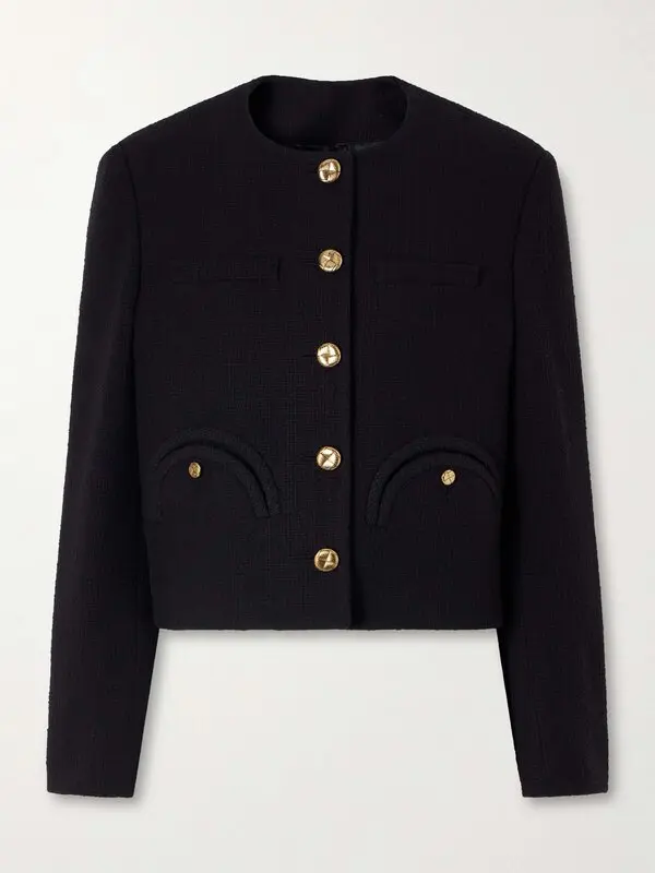 BLAZÉ MILANO Missy Shamo Cotton-blend Tweed Bolero - Black