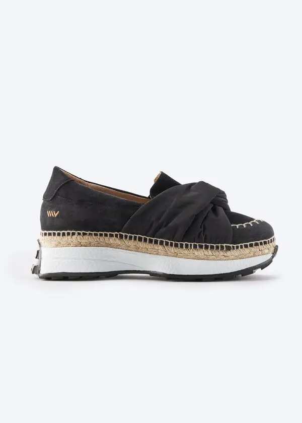 VISCATA Giverola Suede Espadrille Sneakers - Black