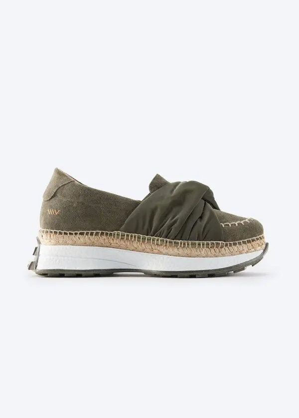 VISCATA Giverola Suede Espadrille Sneakers - Olive