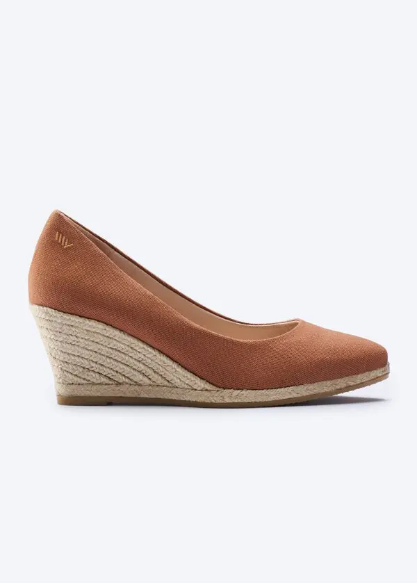 VISCATA Roses U-cut Espadrille Wedges - Brown