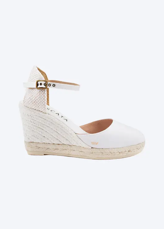 VISCATA Satuna Canvas Espadrille Wedges - Jute White
