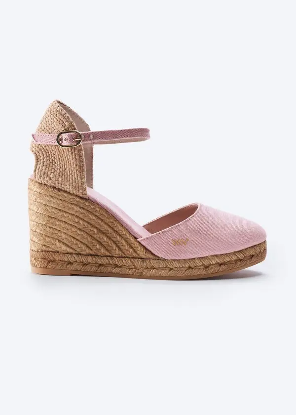 VISCATA Satuna Canvas Espadrille Wedges - Pink