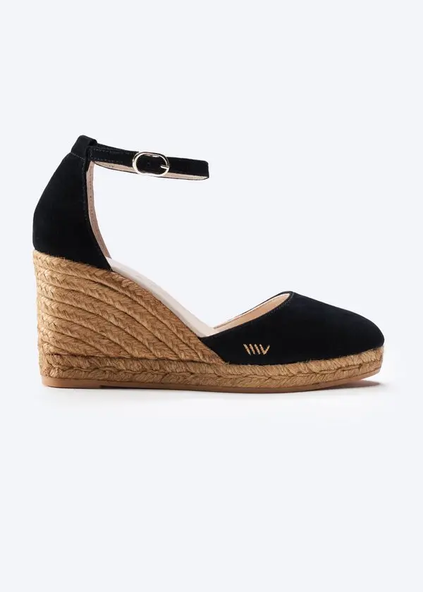 VISCATA Palamos Espadrille Wedges - Black