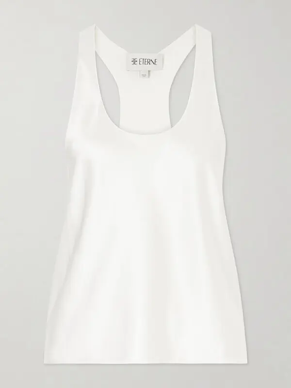 Eterne Hedi Silk-blend Satin Tank - Neutrals