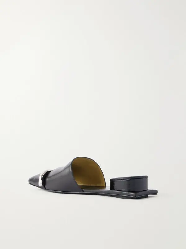 Tory Burch Pierced Embellished Leather Slip-ons