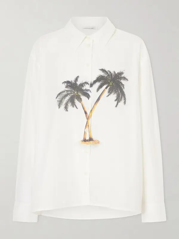 Christopher Esber Printed Cotton-poplin Shirt - White