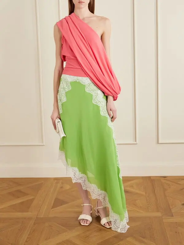Christopher Esber Aiba One-shoulder Draped Jersey Top