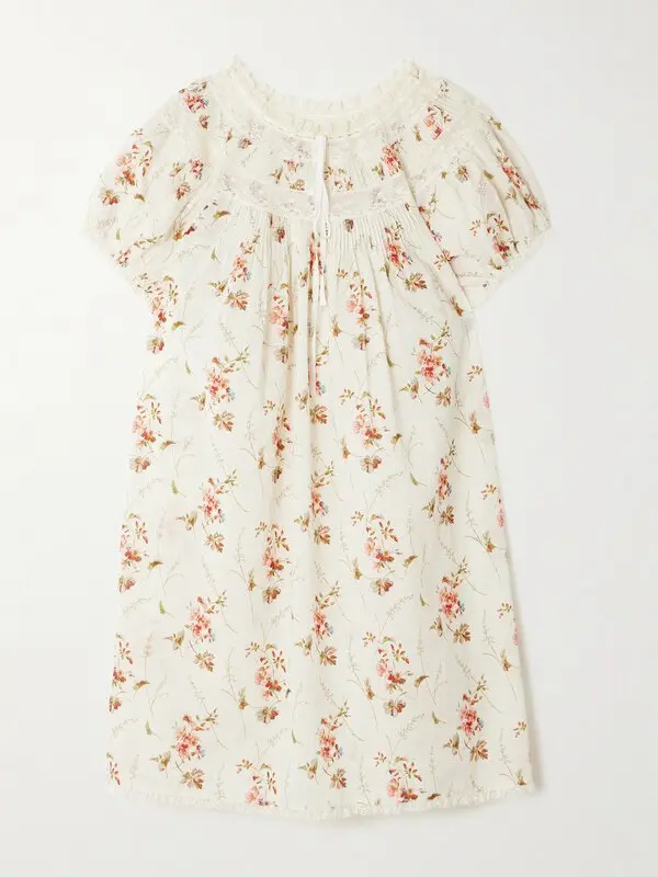 DÔEN Daphne Lace-trimmed Mini Dress - Multi