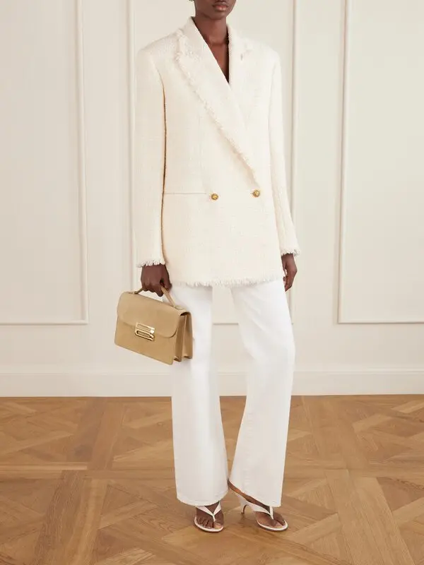 Balmain Double-breasted Tweed Blazer - Neutrals