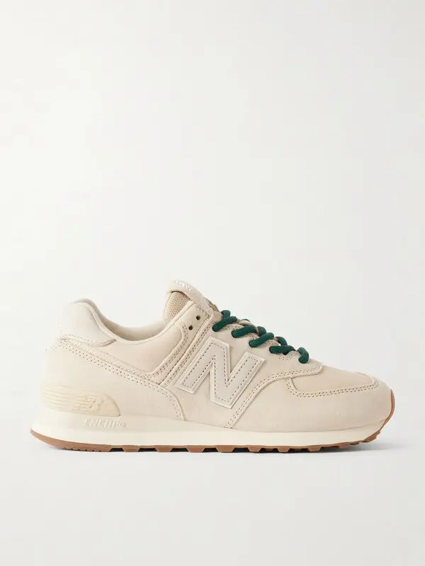 NEW BALANCE 574 Leather-trimmed Suede Sneakers