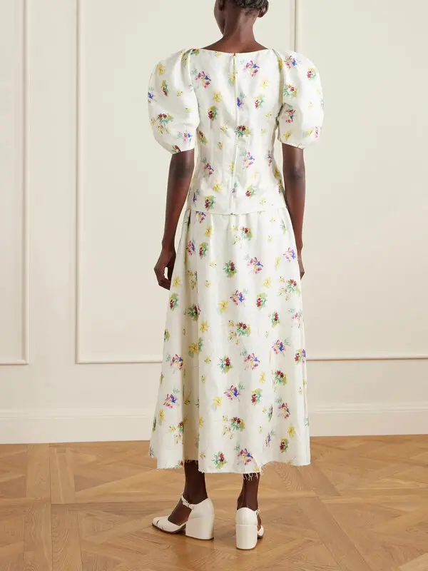 Gabriela Hearst Ayelet Floral Print Linen-twill Blouse