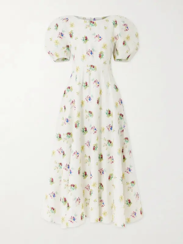 Gabriela Hearst Ranya Floral-print Linen-twill Dress - Neutrals