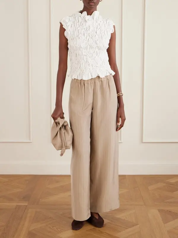 LIBEROWE Pinstriped Satin Palazzo Pants