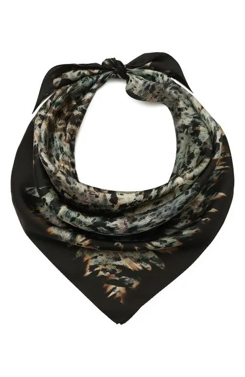 ALLSAINTS Canter Script Square Scarf - Fawn Brown