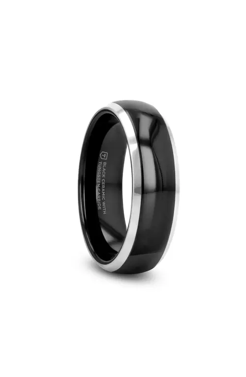 LARSON JEWELERS Carrera Domed Ceramic Tungsten Band - 6mm
