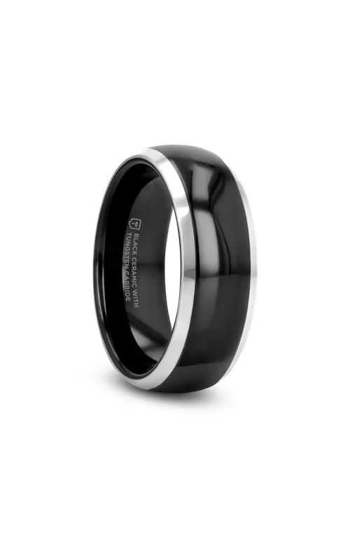 LARSON JEWELERS Carrera Domed Ceramic Tungsten Band - 8mm