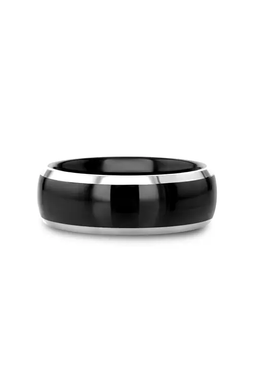 LARSON JEWELERS Carrera Domed Ceramic Tungsten Band - 8mm