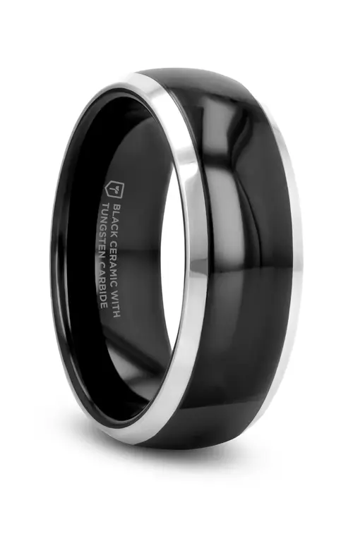 LARSON JEWELERS Carrera Domed Ceramic Tungsten Band - 8mm