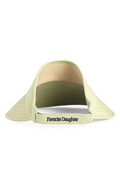 FAVORITE DAUGHTER Wide Brim Twill Visor - Light Sage