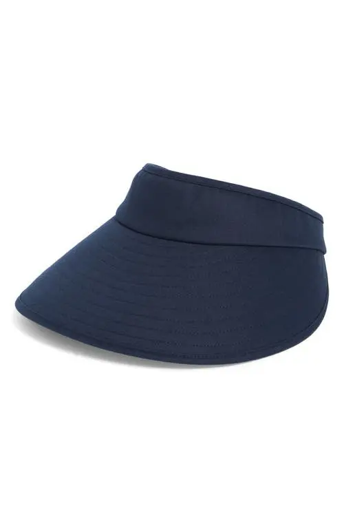 FAVORITE DAUGHTER Wide Brim Twill Visor - Navy