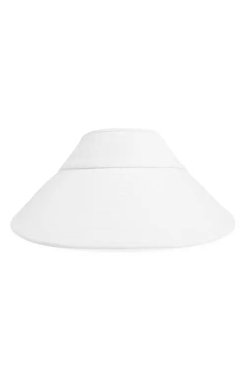 FAVORITE DAUGHTER Wide Brim Twill Visor - White/black