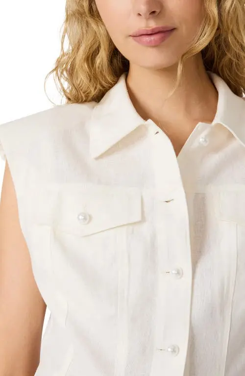 Steve Madden Cassady Linen Blend Button-up Top