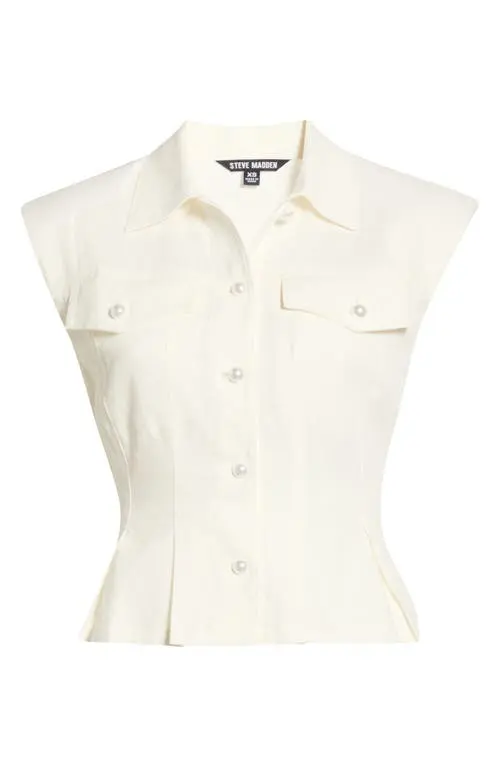 Steve Madden Cassady Linen Blend Button-up Top