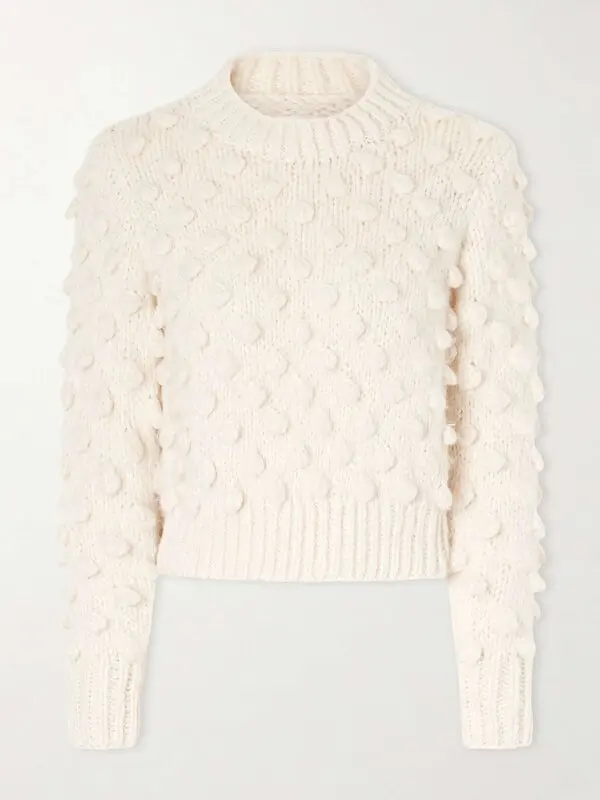 Suzie Kondi Bia Knitted Cotton And Silk-blend Sweater - Ecru