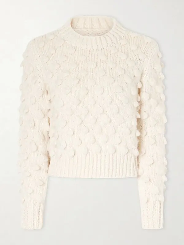 Suzie Kondi Bia Knitted Cotton And Silk-blend Sweater - Neutrals